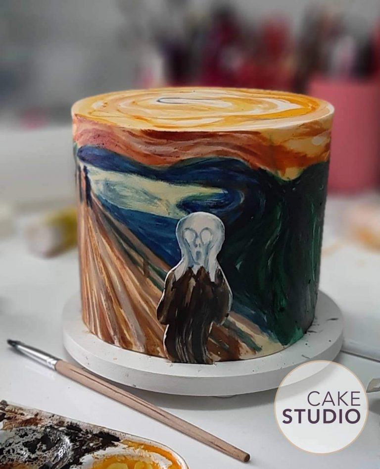 Bolo da pintura "O Grito" de Edvard Munch - Cake Studio